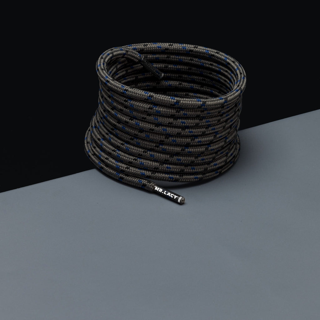 Buy Hikies Round Boot Laces - Light Grey/Black/Blue · Mr.Lacy